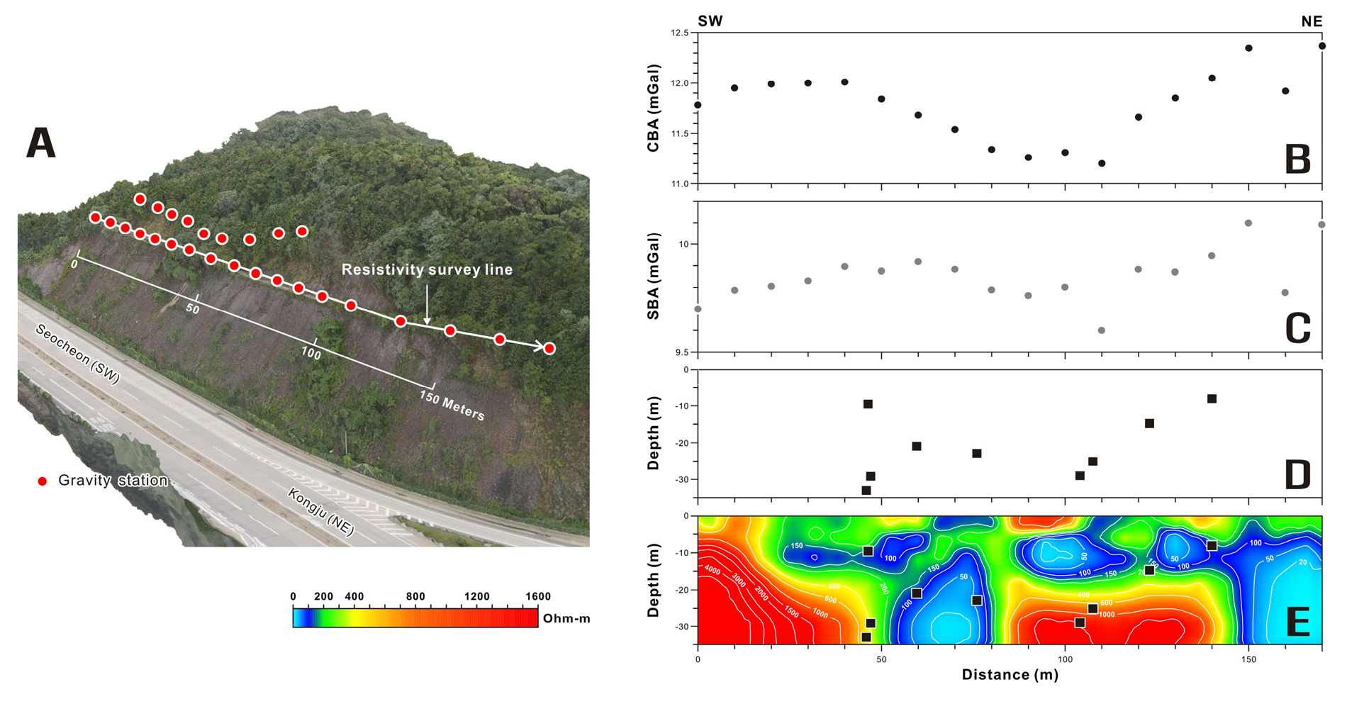 Risk Assessment of Cut Slope by Gravity Field Interpretation and Modelling